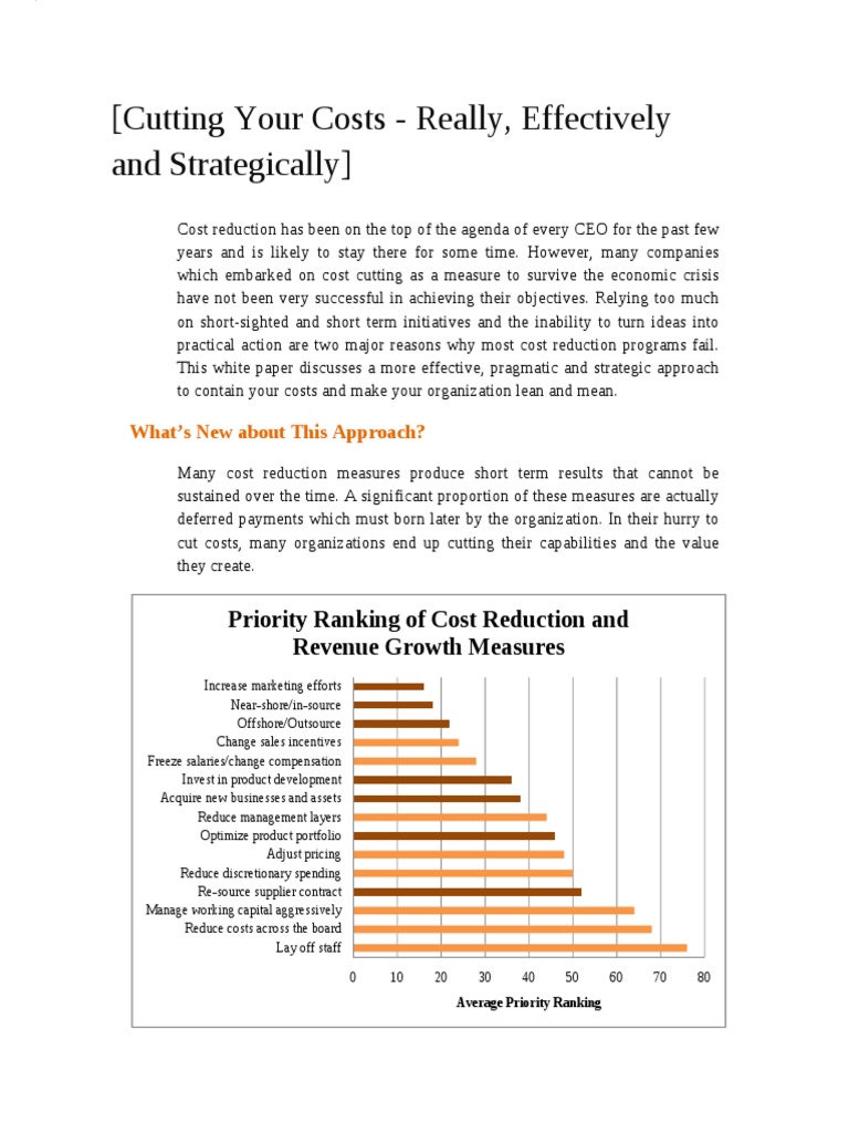 Cutting Costs Strategically - Focus on Core, Simplify Processes | PDF ...