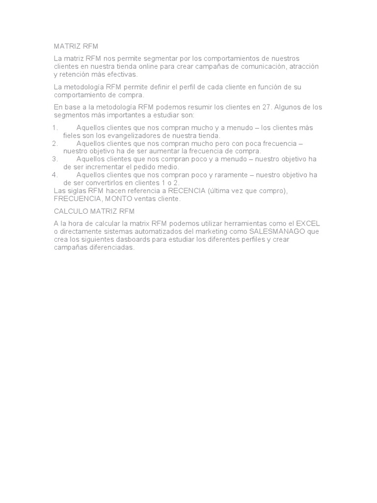 Matriz RFM | PDF