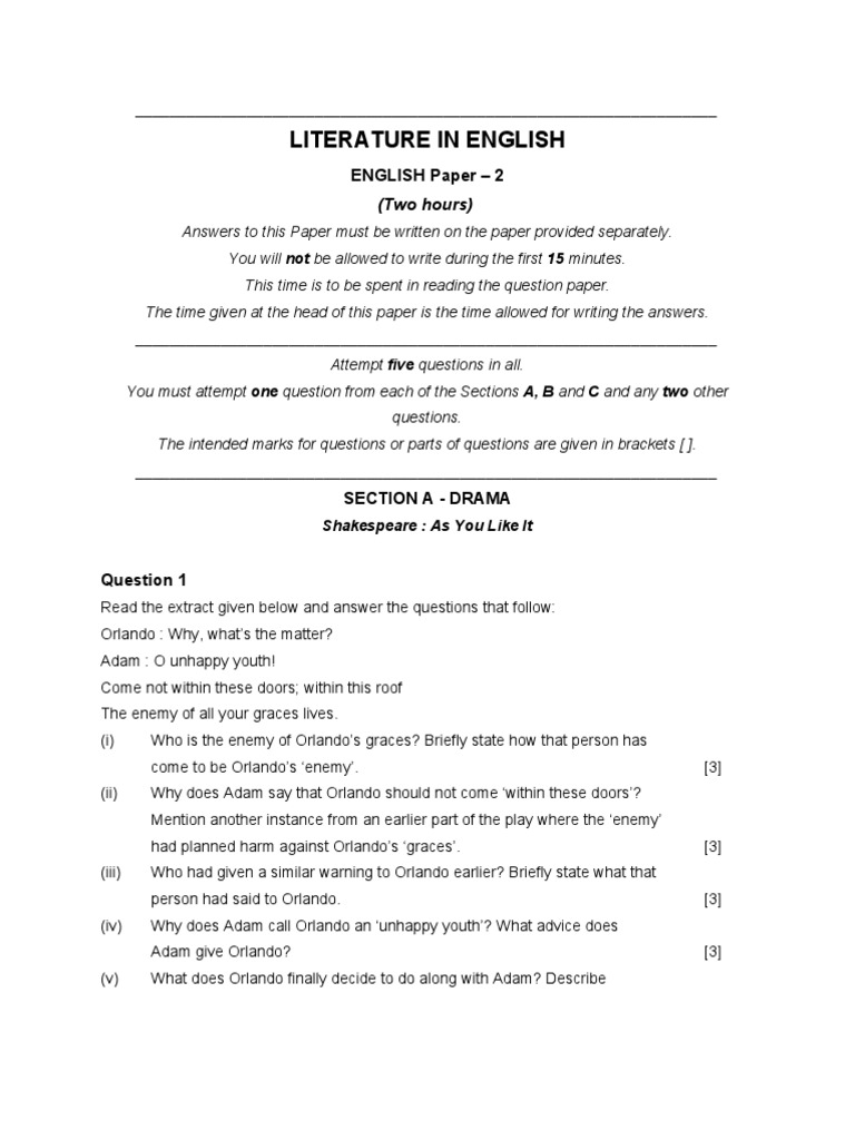 Literature in English (English Paper - 2)