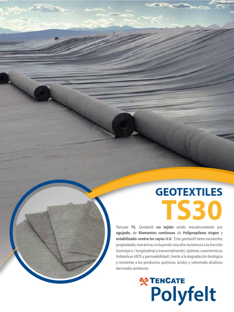Geotextil Tencate Polyfelt TS30 | PDF | Hormigón | Materiales