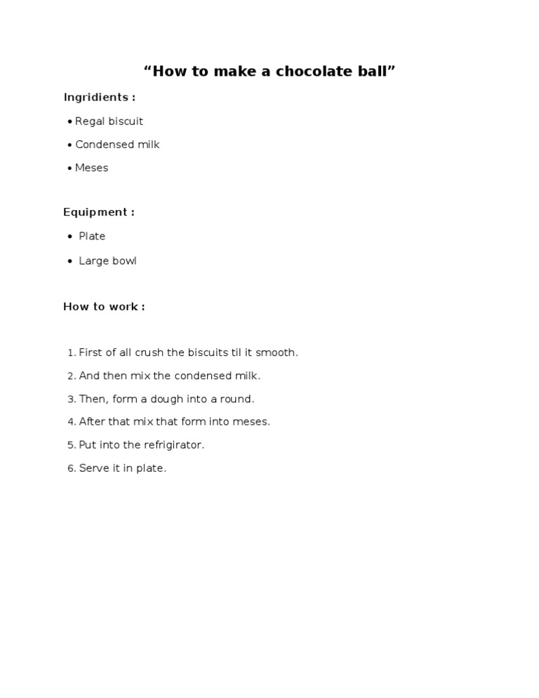 How To Make A Chocolate Ball | PDF | Self-Improvement
