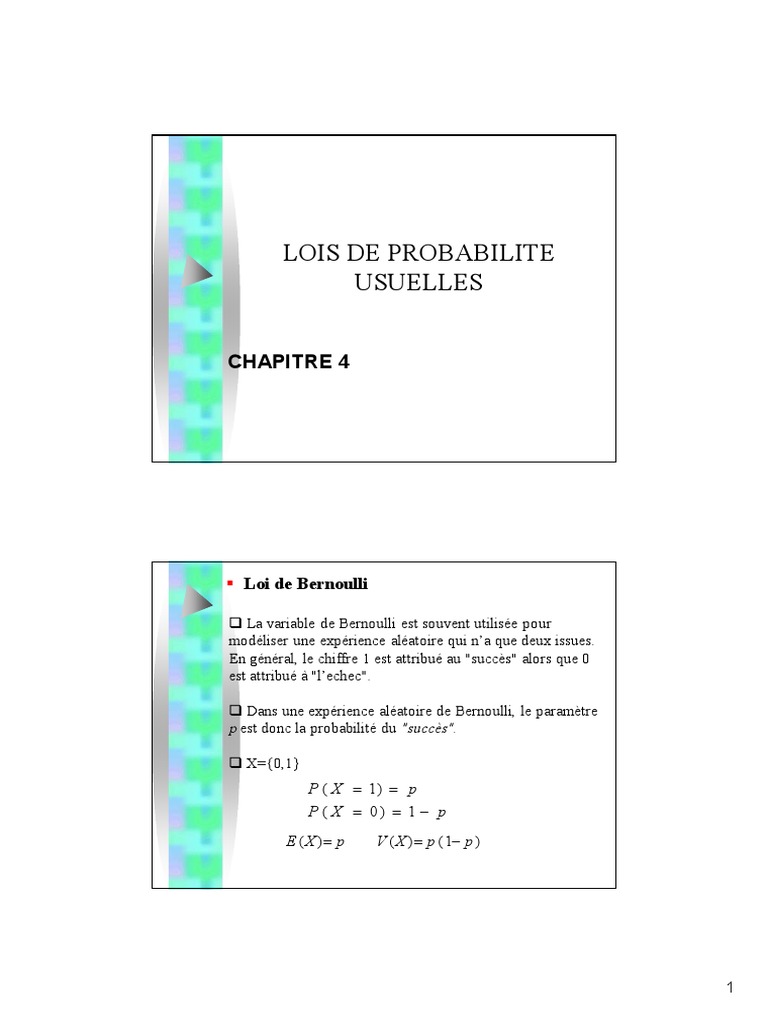 Chap4 Proba | PDF | Loi de probabilité | Probabilité