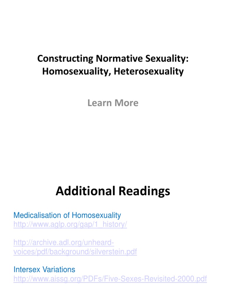 Constructing Normative Sexuality: Homosexuality, Heterosexuality | PDF