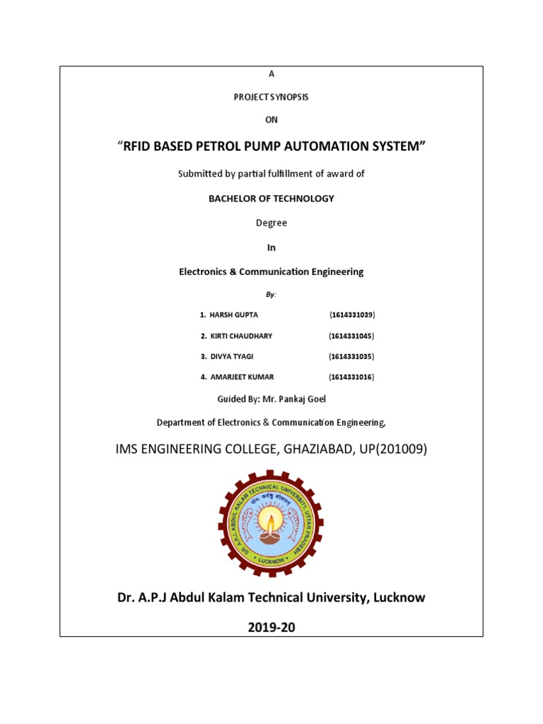 "Rfid Based Petrol Pump Automation System": Dr. A.P.J Abdul Kalam ...