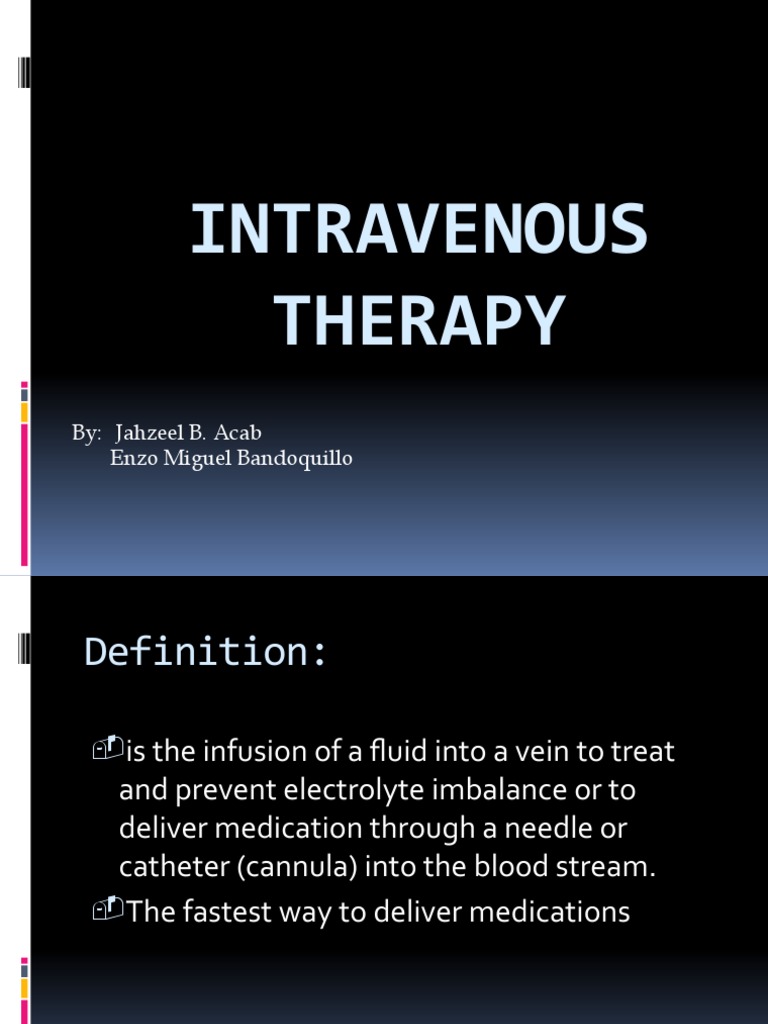 Intravenous Therapy | PDF | Intravenous Therapy | Medical Treatments