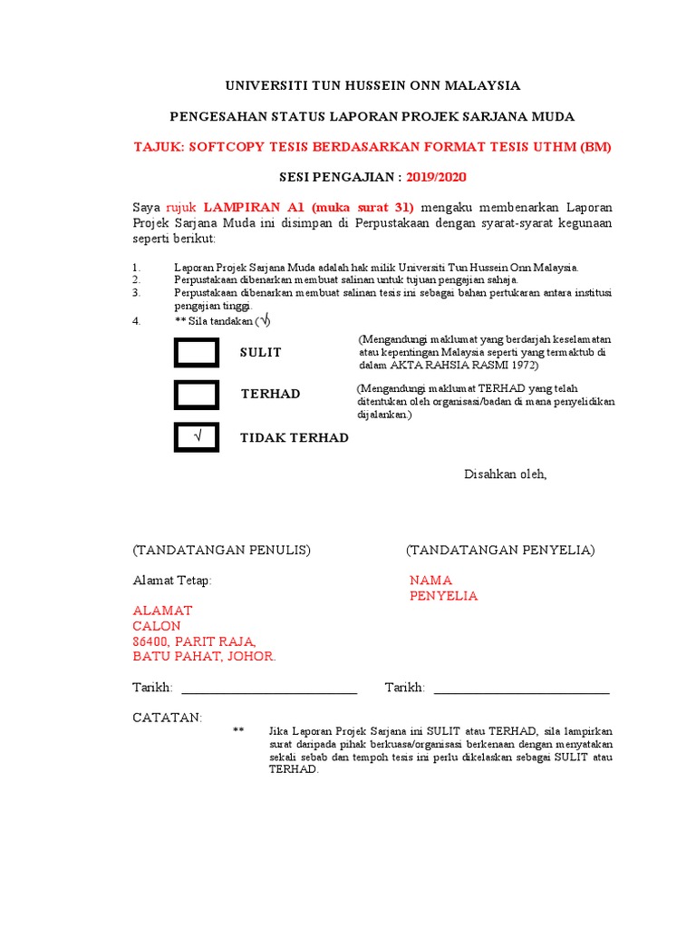 Softcopy Format Tesis UTHM Rev 4 | PDF
