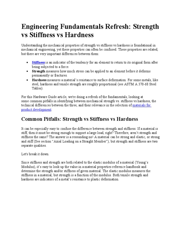 Engineering Fundamentals Refresh | PDF | Strength Of Materials ...