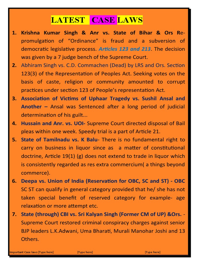 Latest Case Laws: Abhiram Singh vs. C.D. Commachen (Dead) by LRS and ...