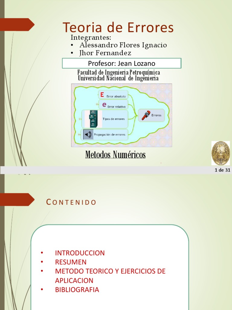 Teoria de Errores Uni PDF | PDF | Análisis numérico | Aproximación