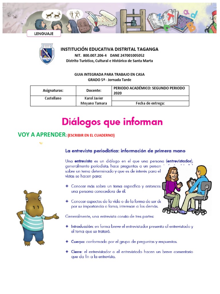 Guía de Entrevista para 5º Grado | PDF