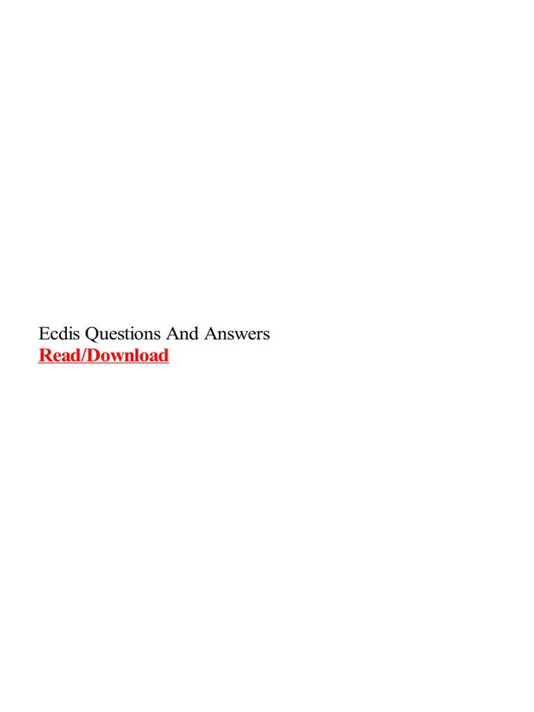 Ecdis Questions and Answers: Read/Download | PDF | Wiki | Educational ...