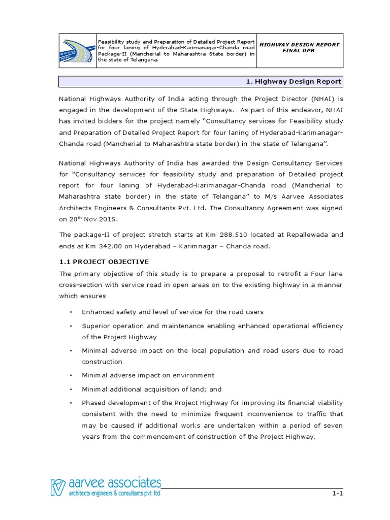 Highway Design Report - P2 | PDF | Land Transport | Civil Engineering