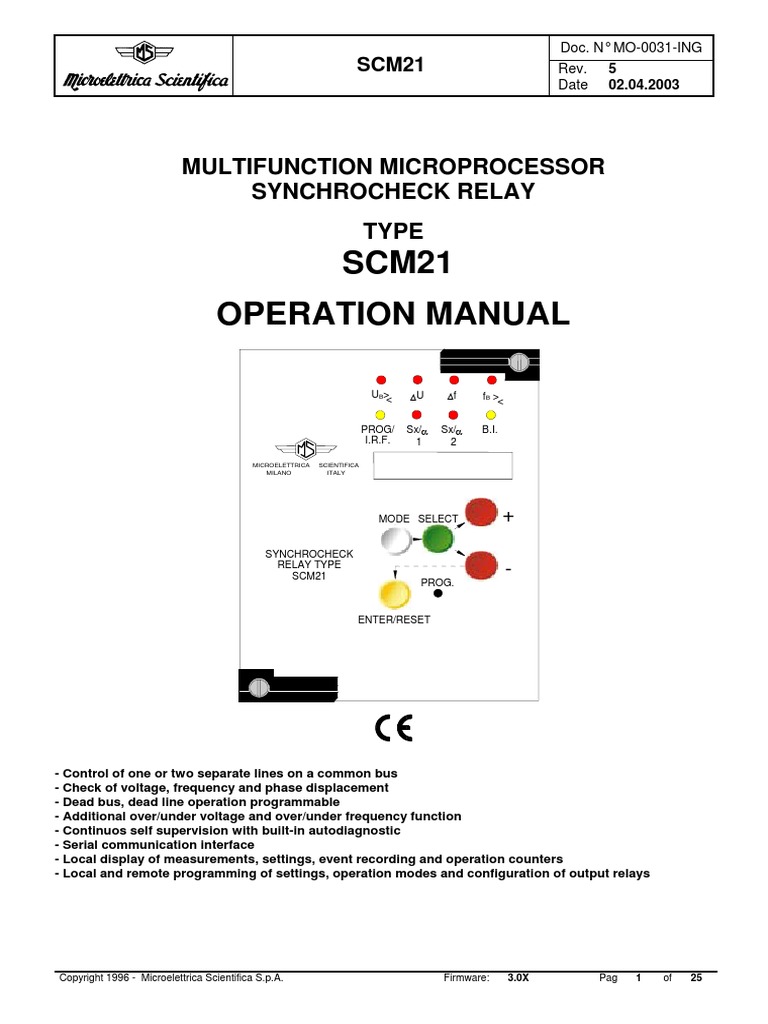 Mo-0031-Ing R5 - SCM21 PDF | PDF | Relay | Power Supply