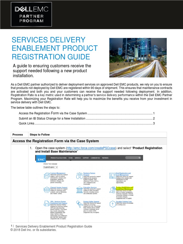 Services Delivery Enablement Product Registration Guide | PDF | Dell ...