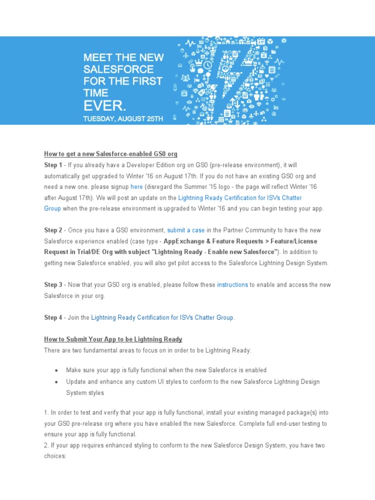 How To Get A New Salesforce Lightning Enabled GS0 Org | PDF | System Software | Computing
