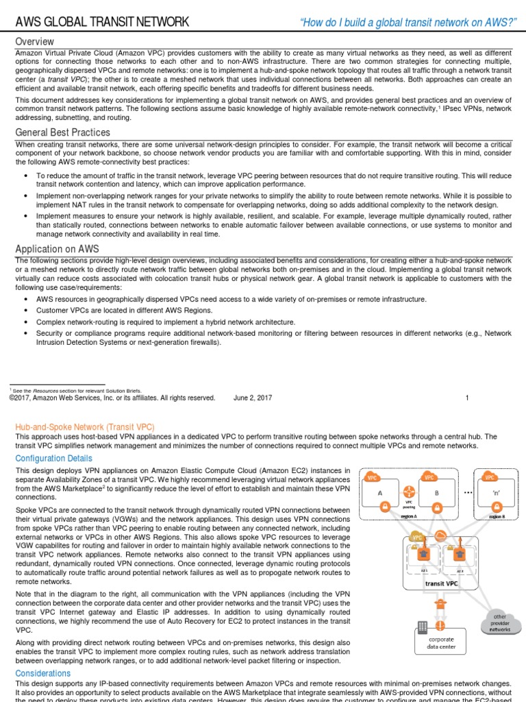 How Do I Build A Global Transit Network On Aws Pdf Virtual Private Network Computer Network