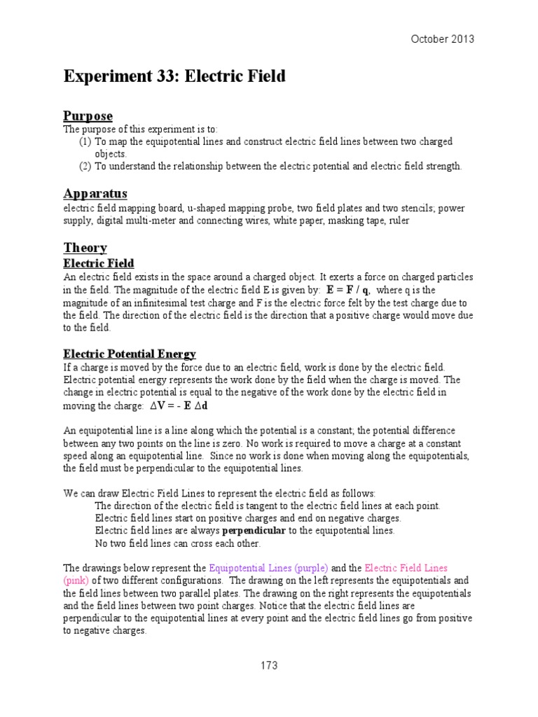 33 Electric Field Experiment | PDF | Electric Field | Electric Charge