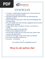 Gym Rules and Regulations for Users | PDF | Weight Training | Clothing
