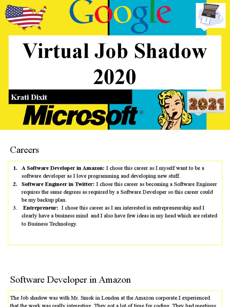 Virtual Job Shadow 2020 | PDF | Programmer | Business
