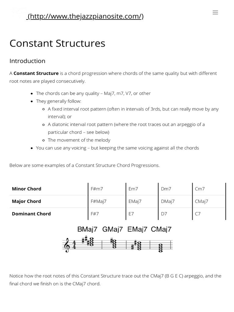 Constant Structures - The Jazz Piano Site | PDF | Chord (Music) | Jazz