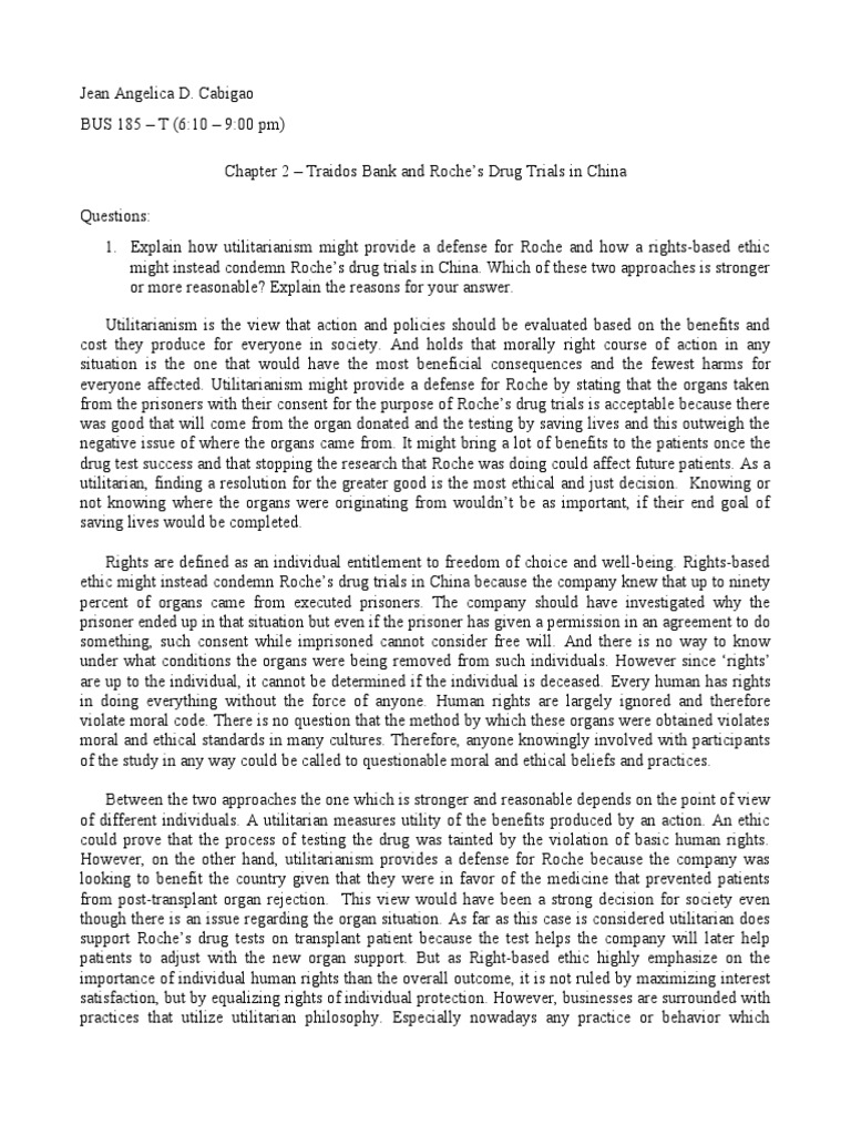 Chapter 2 - Case Study | PDF | Utilitarianism | Rights