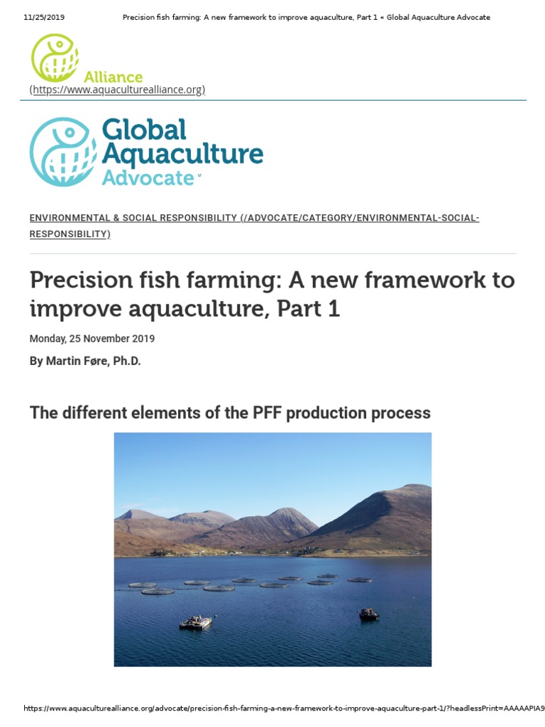 Precision Fish Farming: A New Framework To Improve Aquaculture, Part 1 ...
