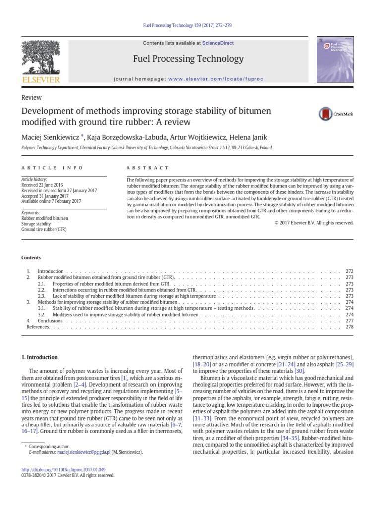 Fuel Processing Technology: Maciej Sienkiewicz, Kaja Borz Ędowska-Labuda, Artur Wojtkiewicz ...