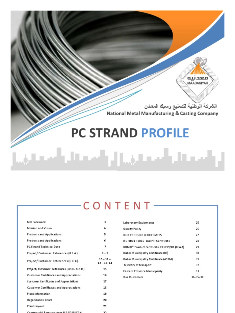 PC Strand Profile | PDF | Riyadh | United Arab Emirates