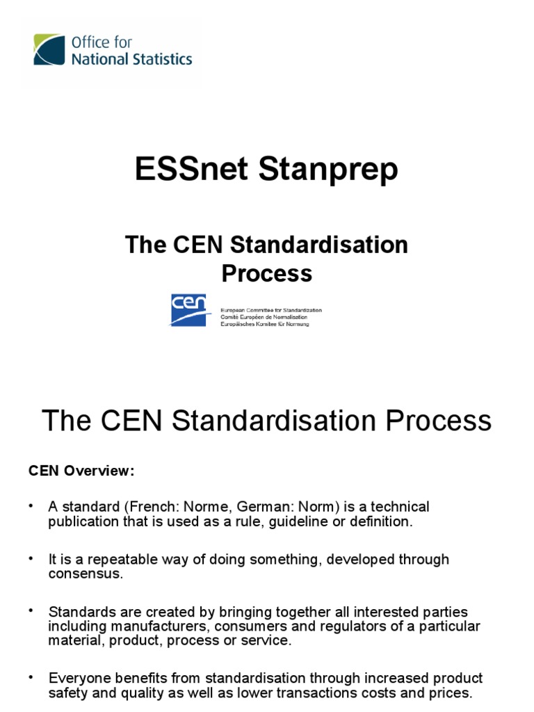 The CEN Standardisation Process | PDF | Standards Organization ...