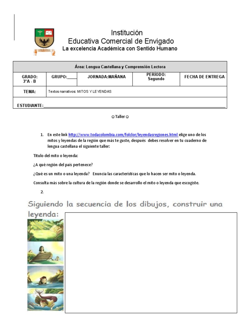 Taller de Mitos y Leyendas en 3°A-B | PDF