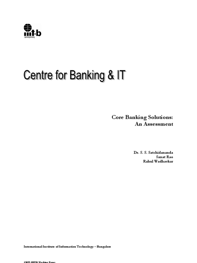 Core Banking Solutions - An Assessment | PDF | Business Process | Banks