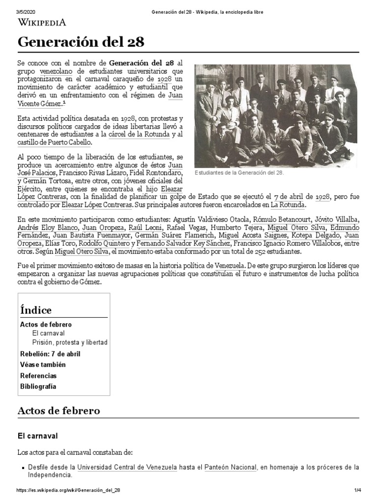 Generación Del 28 | PDF | Venezuela | Gobierno