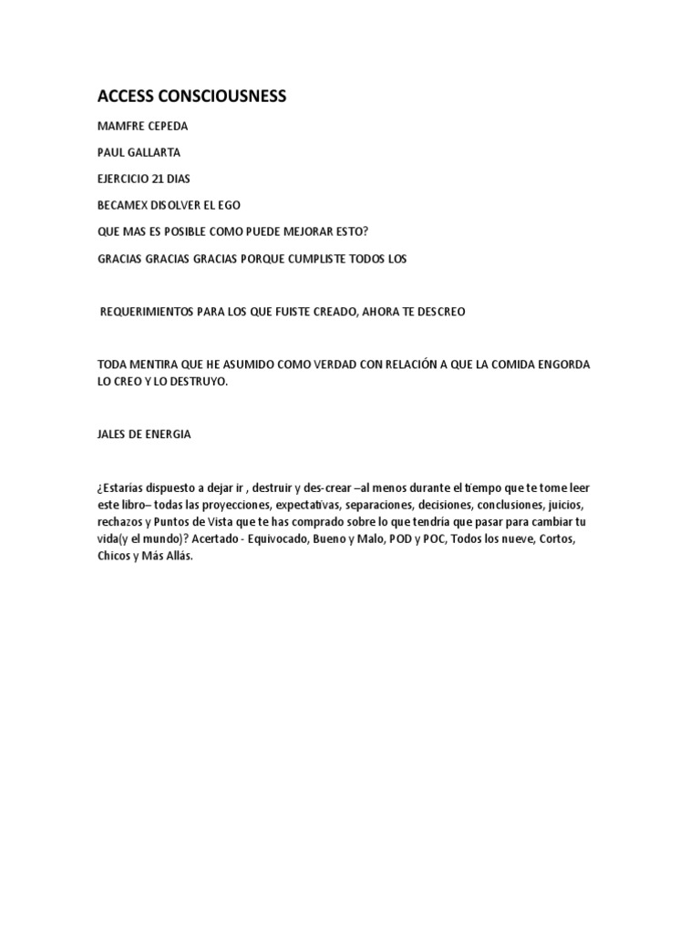 Access Consciousness | PDF