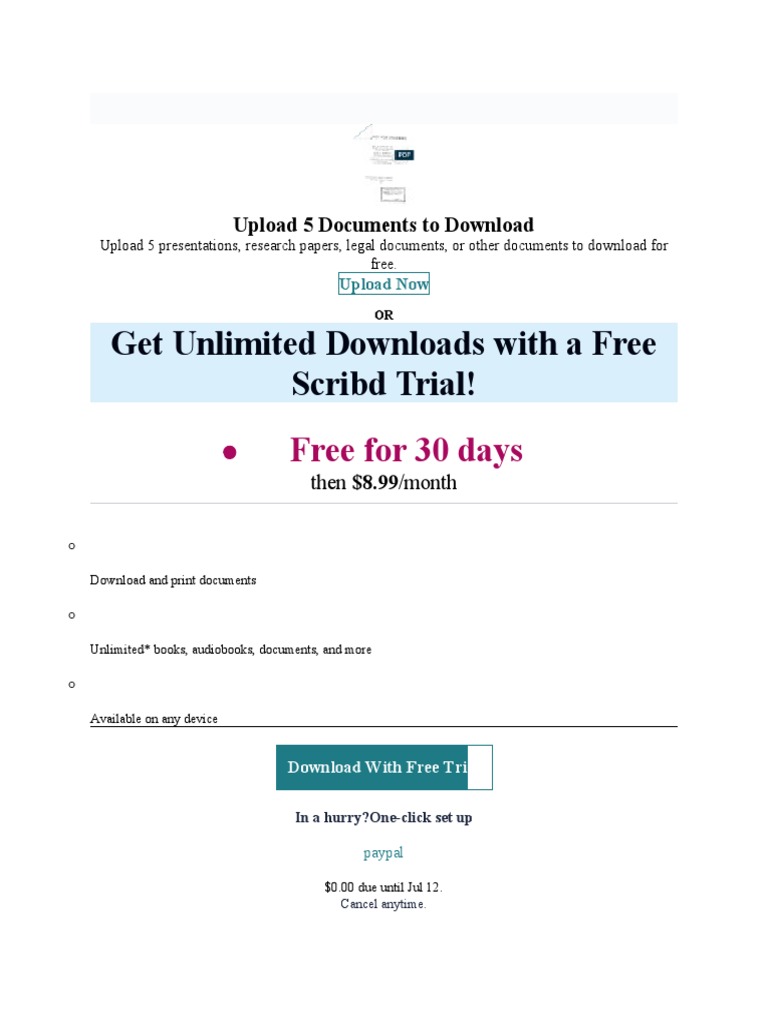 Get Unlimited Downloads With A Free Scribd Trial! | PDF