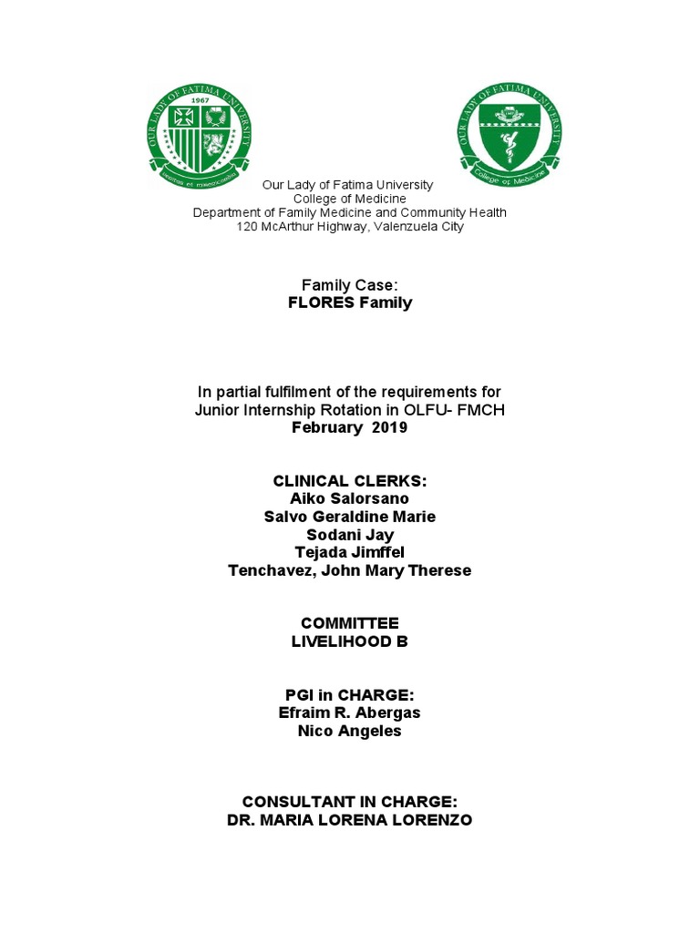 OLFU Family Case Study on the Flores Family | PDF | Anatomical Terms Of ...