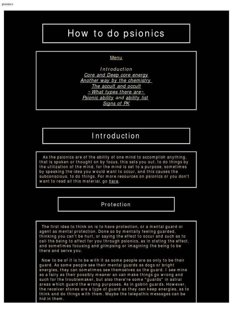 How To Do Psionics PDF | PDF | Odor | Electric Charge