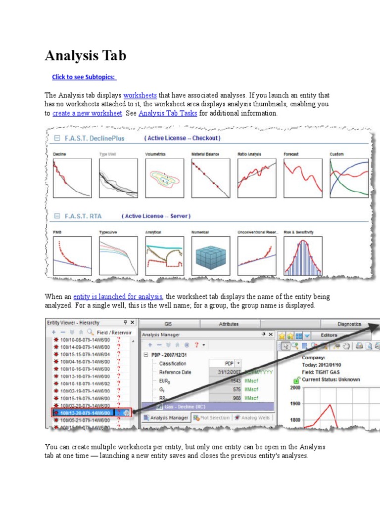 Analysis Tab: Worksheets Create A New Worksheet Analysis Tab Tasks ...