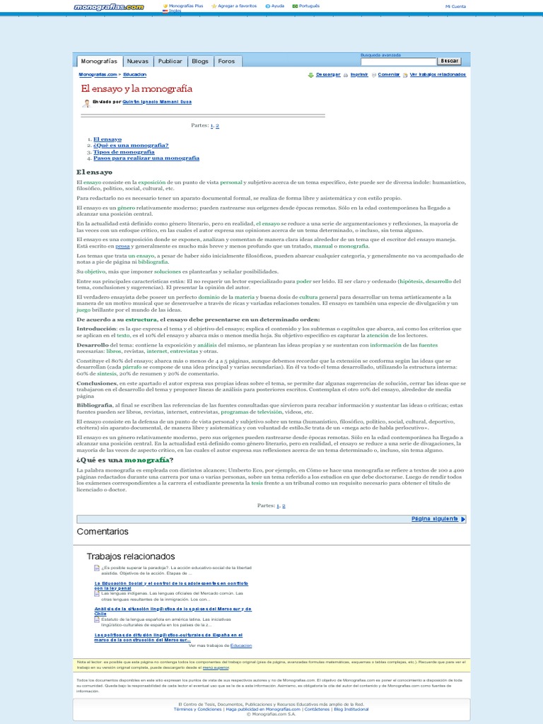 El Ensayo y La Monografía | PDF | Ensayos | Science