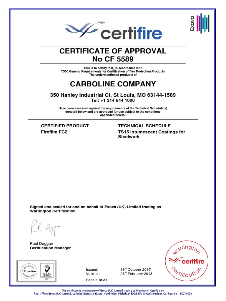 Fire Protection Certification | PDF | Quality Management System ...