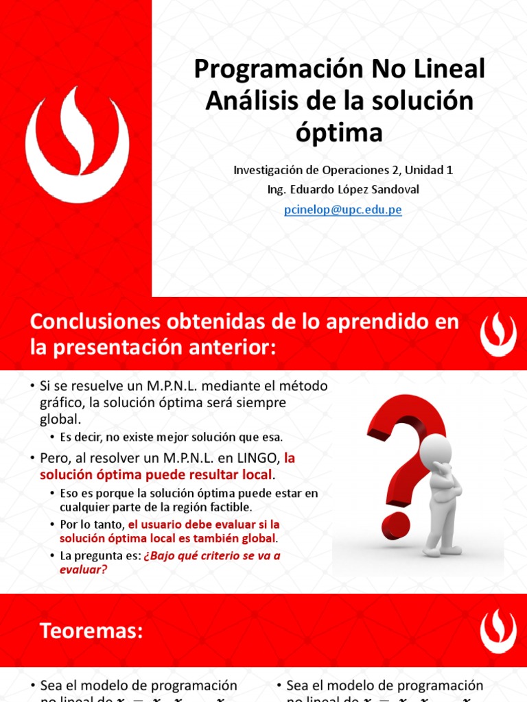 1 - 2 Programación No Lineal Análisis de La Solución Óptima | PDF ...