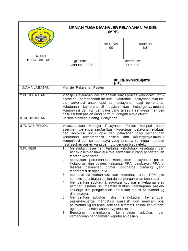 Uraian Tugas MPP | PDF