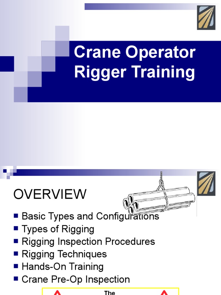 Crane Operator Rigger Training Guide | PDF | Crane (Machine) | Rope