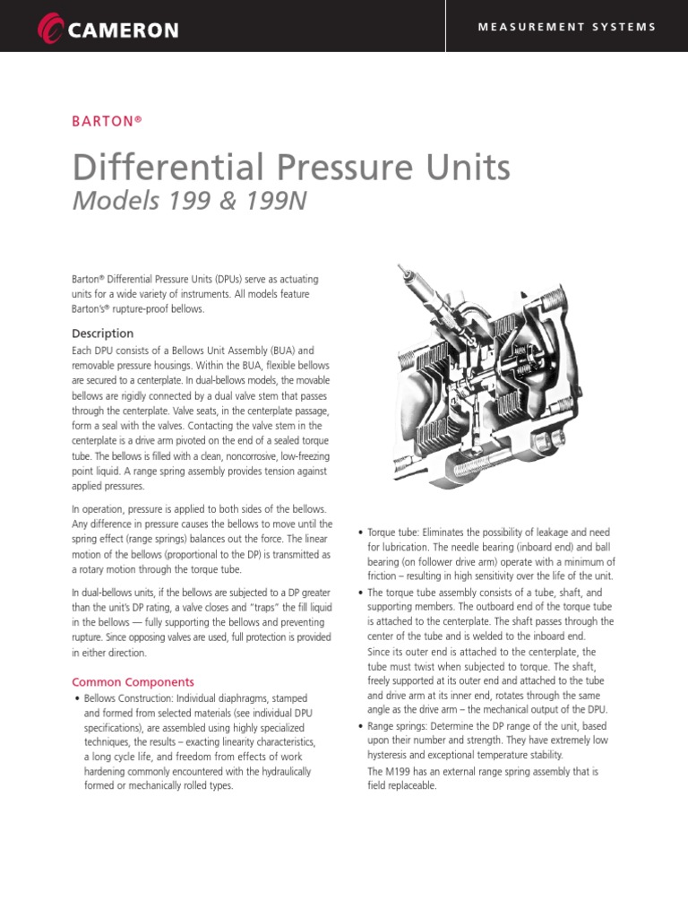 Barton 199 DPU Data Sheet | Download Free PDF | Valve | Pressure ...