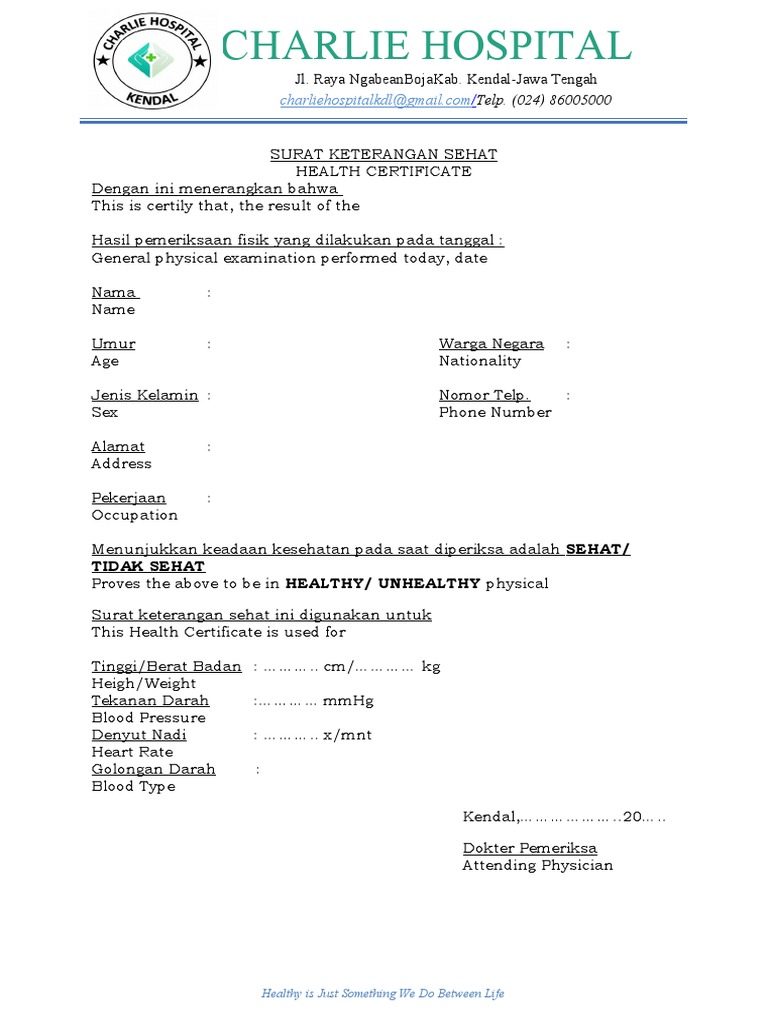 Surat Sehat Bilingual | PDF