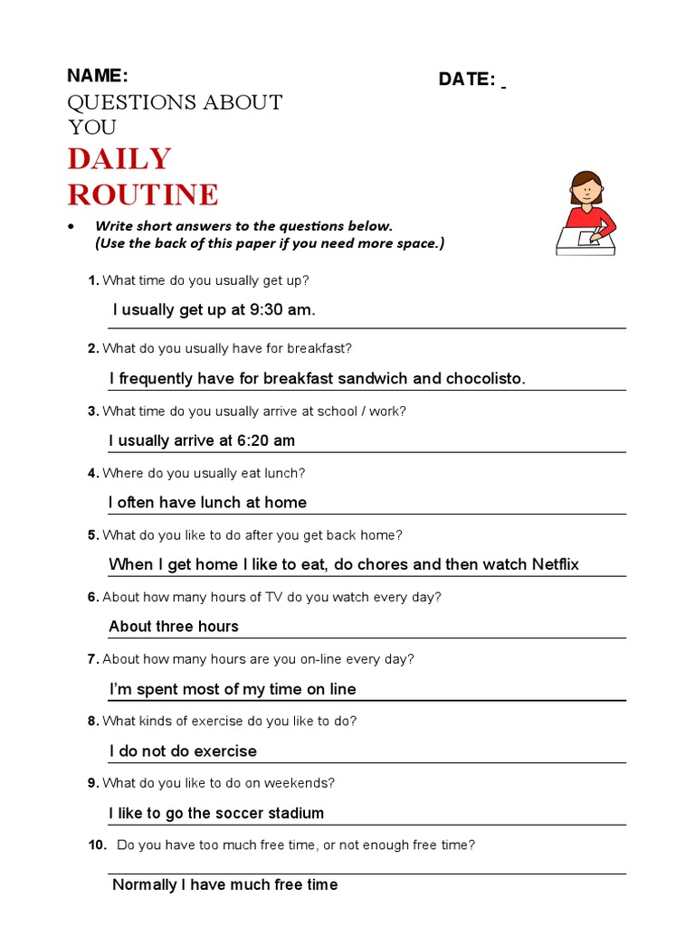 Daily Routine: Questions About YOU | PDF