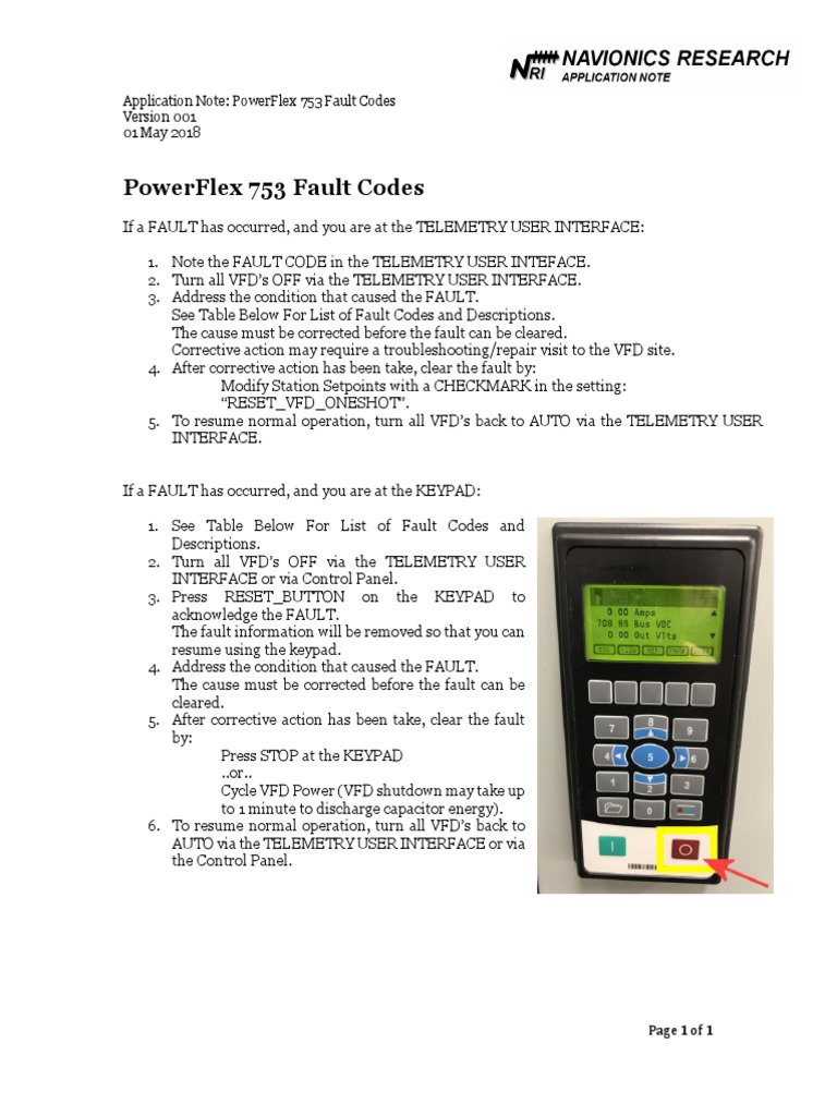 Application Note Powerflex 753 Fault Codes 01 May 2018 PDF