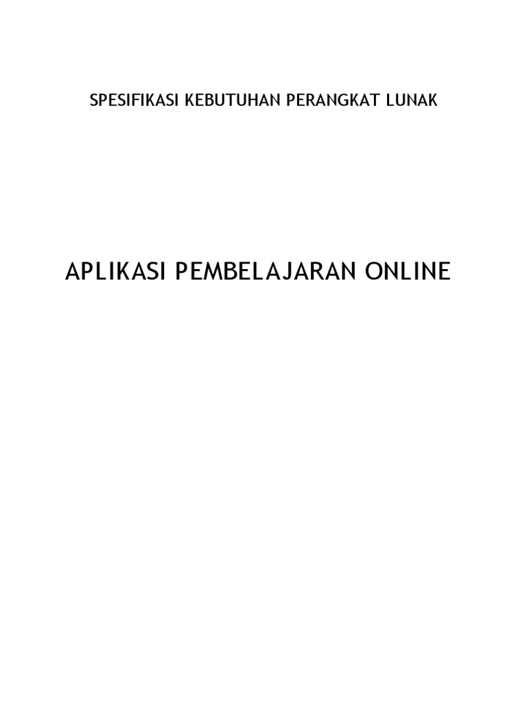 Contoh SKPL untuk Aplikasi Pembelajaran | PDF