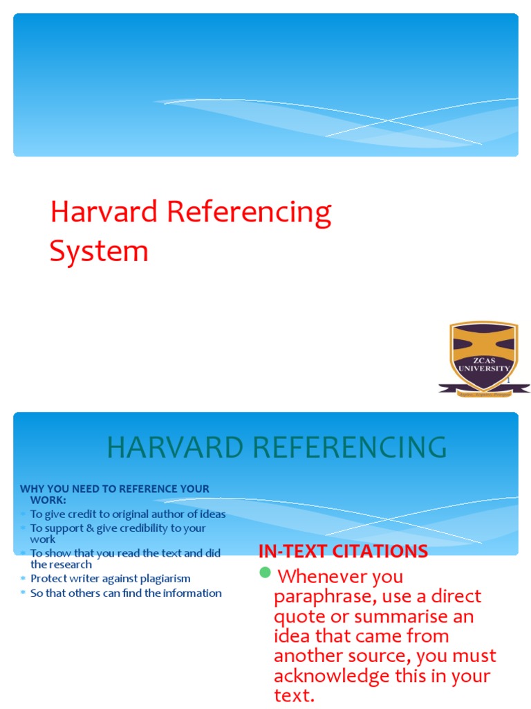 Harvard Referencing System | PDF | Citation | Apa Style