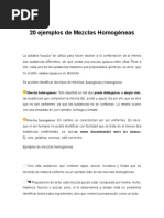 Mezclas Homogéneas y Heterogéneas | PDF | Mezcla | Sustancias químicas