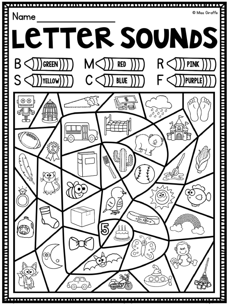 Color by Beginning Sound Worksheets | PDF